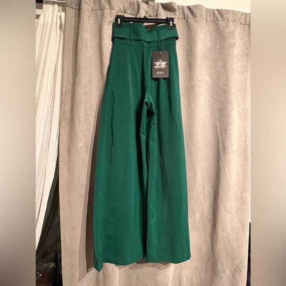 Pants & Jumpsuits | Wolf Badger Nwt Green High Waist Long Wide Leg ...